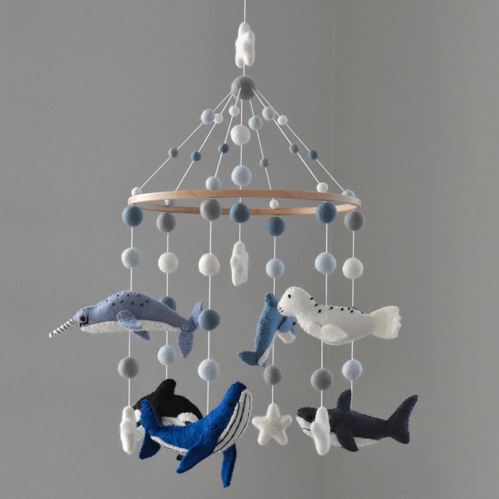 Sea Animal Mobile | Whale and Dolphin Baby Mobile - Tik Tak Design Co.