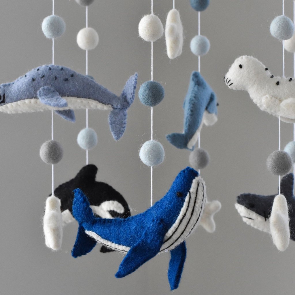 Sea Animal Mobile | Whale and Dolphin Baby Mobile - Tik Tak Design Co.