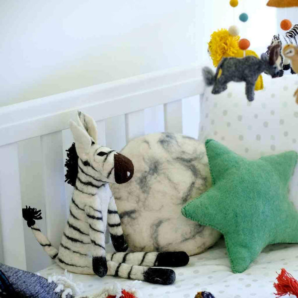 Zebra Felt animal | Handmade 100% wool felt Zebra | Adorable Soft ...